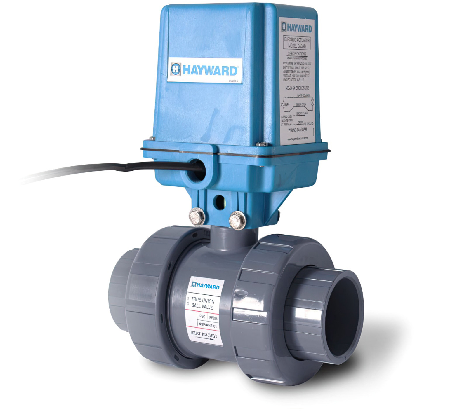Válvula de Bola Motorizada Hayward Serie EA1 PVC 1" EPDM Cem-Ros