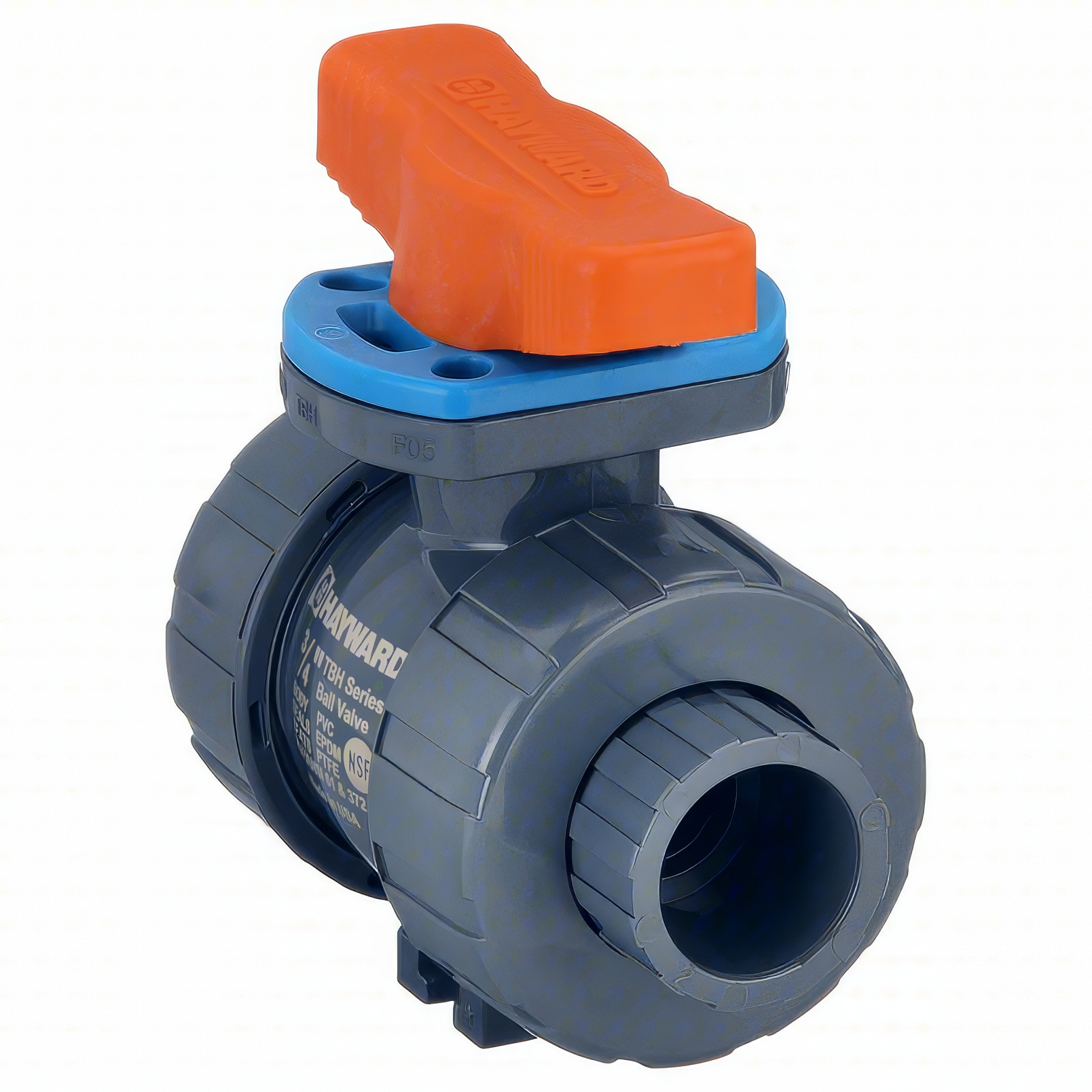 Válvula bola doble tuerca unión TBH, Hayward, PVC,3/4“, EPDM, Cem-Ros.